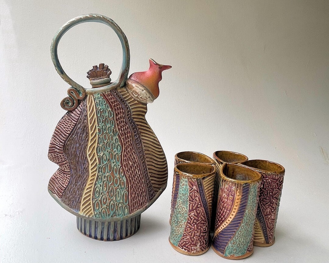 Handmade Artistic Teapot Unique Ceramic Pottery Tea Set - Etsy