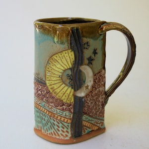 Sun and Moon Pottery Mug: Handmade Ceramic Coffee Cup, Astrology Gift ...