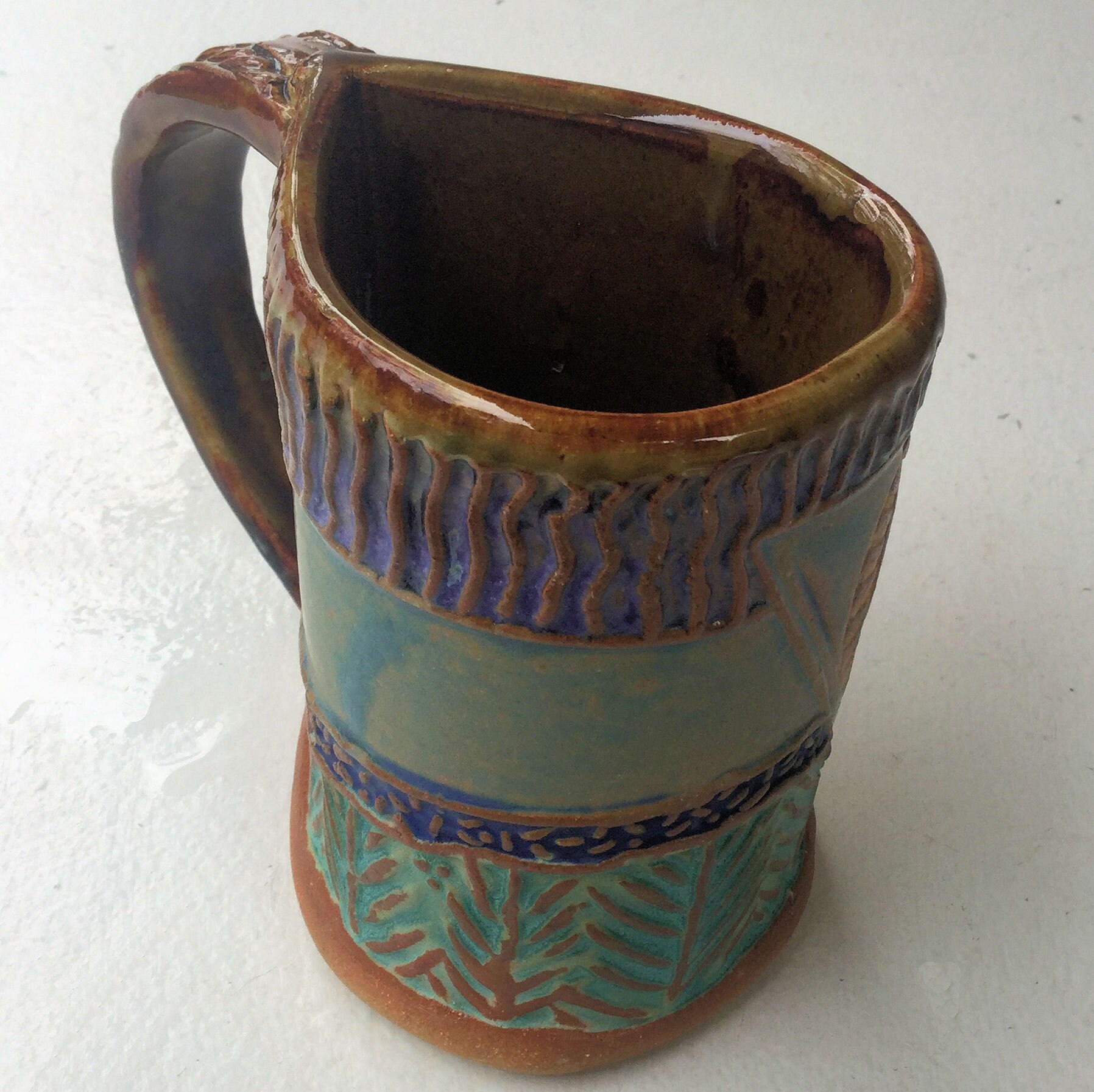 Handmade Wolf Pottery Mug: Artisan Stoneware Coffee Cup - Etsy