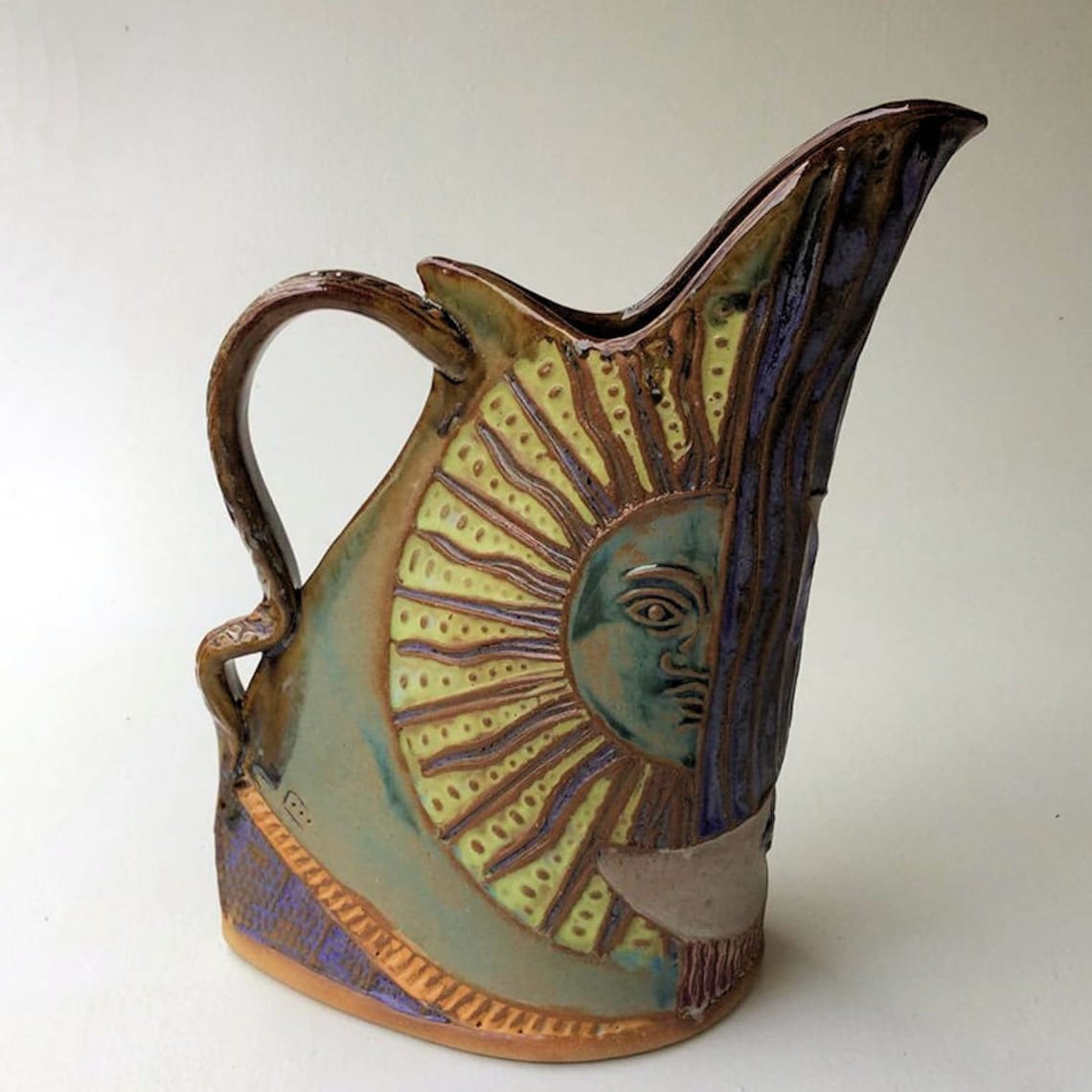 Sun & Moon Design with Five Tumblers Pottery Dishwasher | Etsy