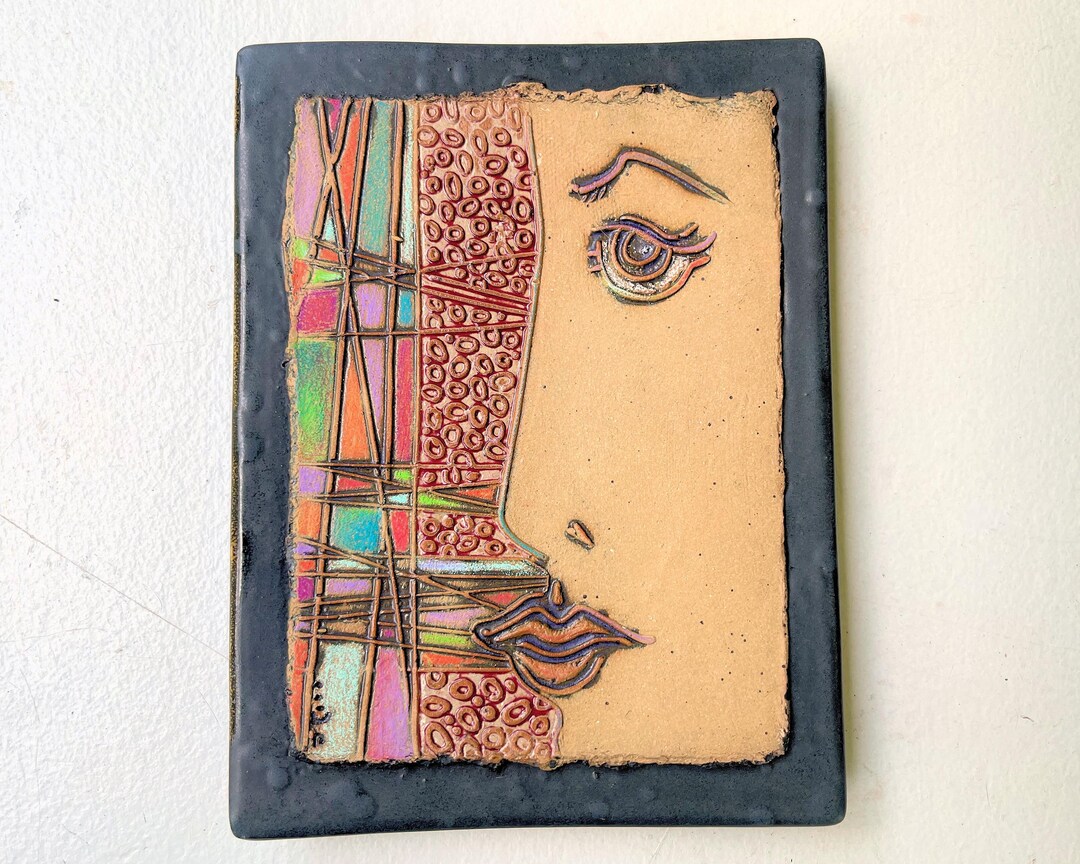 Handmade Ceramic Pottery Wall Art Abstract Portrait - Etsy