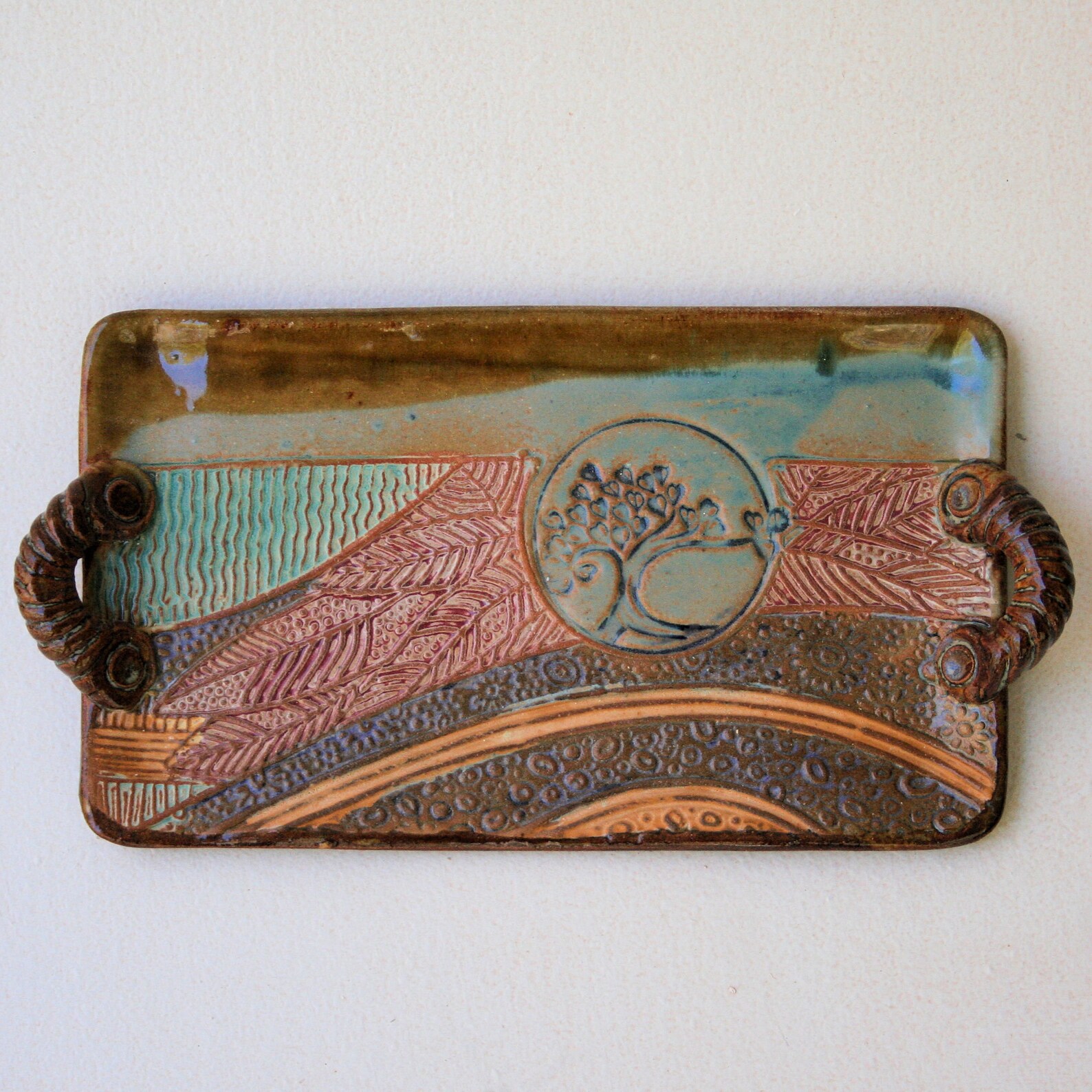 Tree of Life Platter Hand Made Stoneware Pottery - Etsy