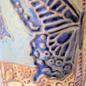 Handmade Butterfly Pottery Mug: Artisan Stoneware Coffee Cup - Etsy