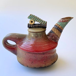 Tea Pot Potter With Abstract Design Functional - Etsy