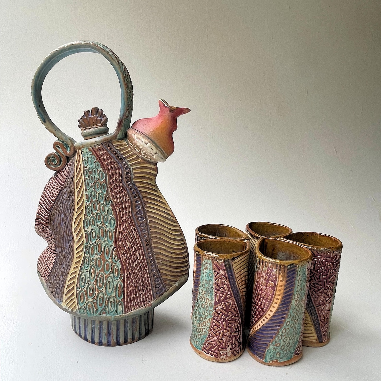 Handmade Artistic Teapot Unique Ceramic Pottery Tea Set - Etsy