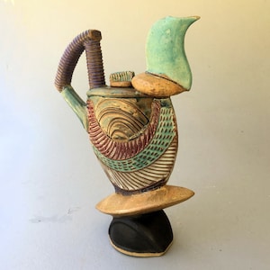 Handmade Sculptural Pottery Tea Pot: "sunny Sunday" by Helene Fielder ...