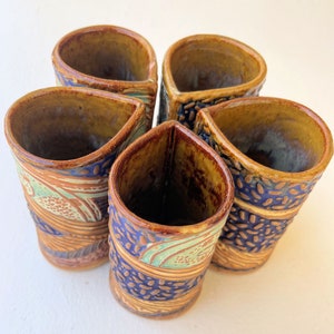 Hand-built Tea Set With Five Cups - Micorwave and Dishwasher Safe - Etsy