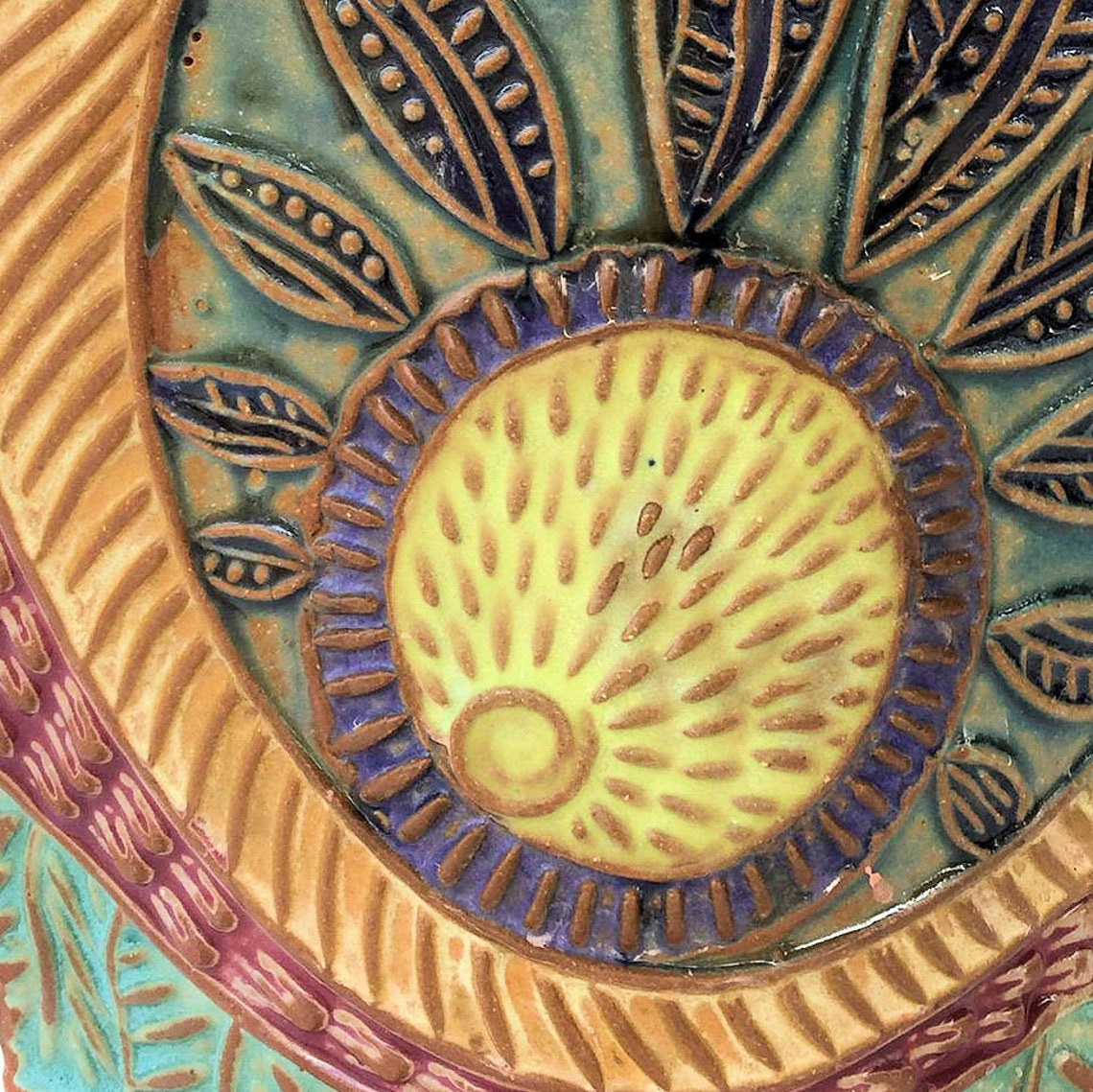 Sun Design Pottery Flower Vase Hand Made - Etsy