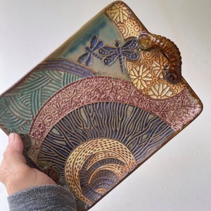 Dragonfly Platter Hand Made Pottery - Etsy