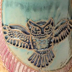 Owl Pottery Mug Coffee Cup Hand Made Microwave and Dishwasher Safe 12 ...