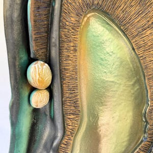 Handcrafted Ceramic Pottery Triptych Sculpture Unique Artistic Decor ...