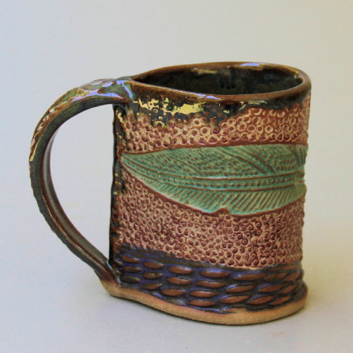 Praying Mantis Pottery Mug Coffee Cup Handmade Stoneware - Etsy