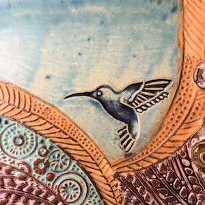 Hummingbird Platter Hand Made Stoneware Pottery - Etsy