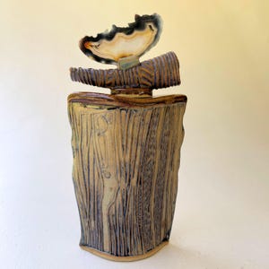 Portrait With Cicada Pottery Vessel With Agate Lid - Etsy