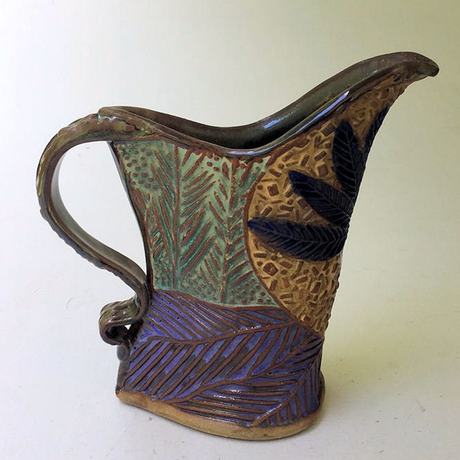 Hand-built Stoneware Owl Pitcher | Etsy