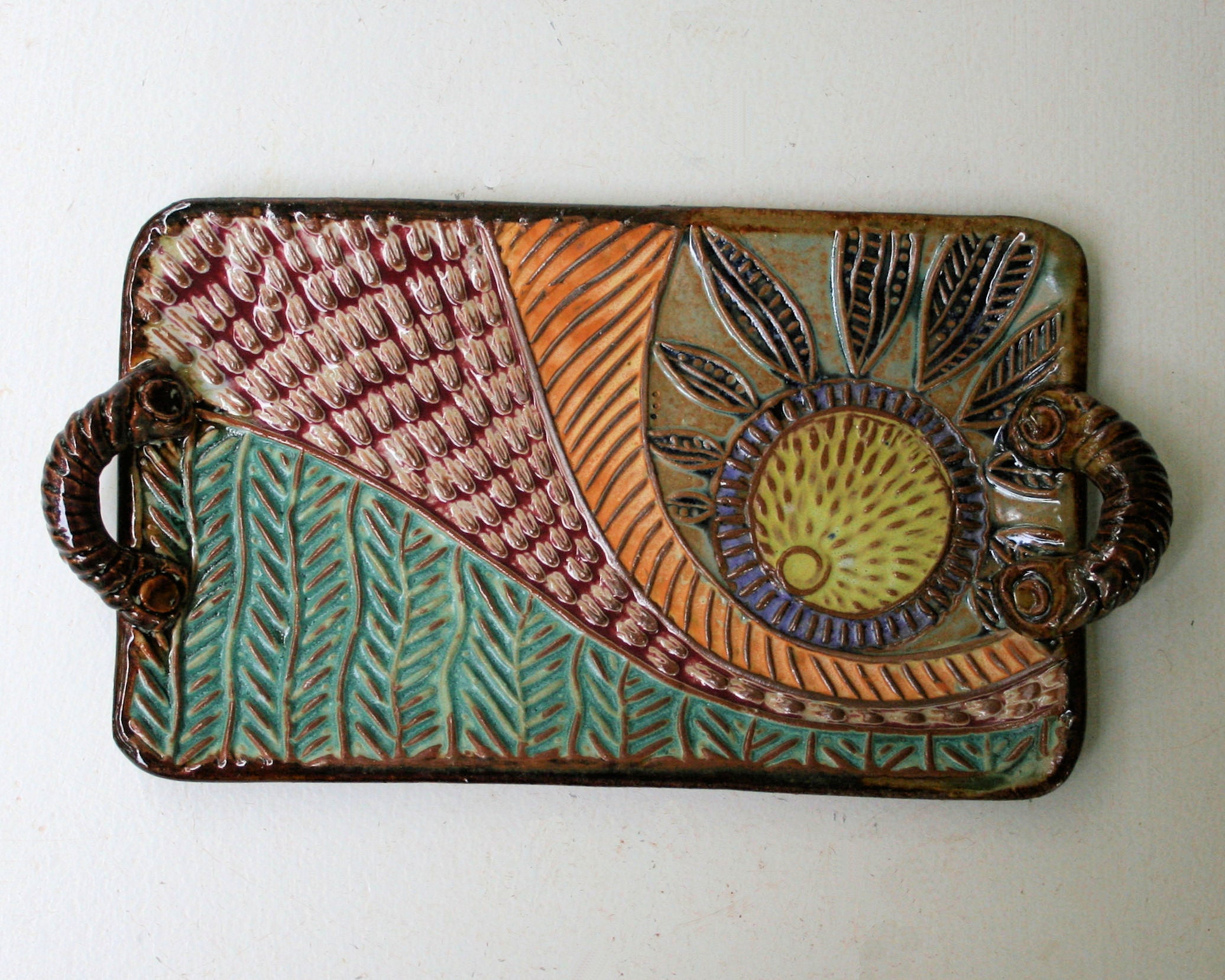 Sun Platter Hand Made Stoneware Pottery - Etsy