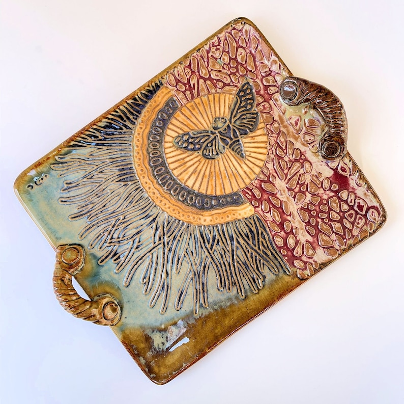 Cicada Pottery Platter Handmade Stoneware Tableware Microwave and ...