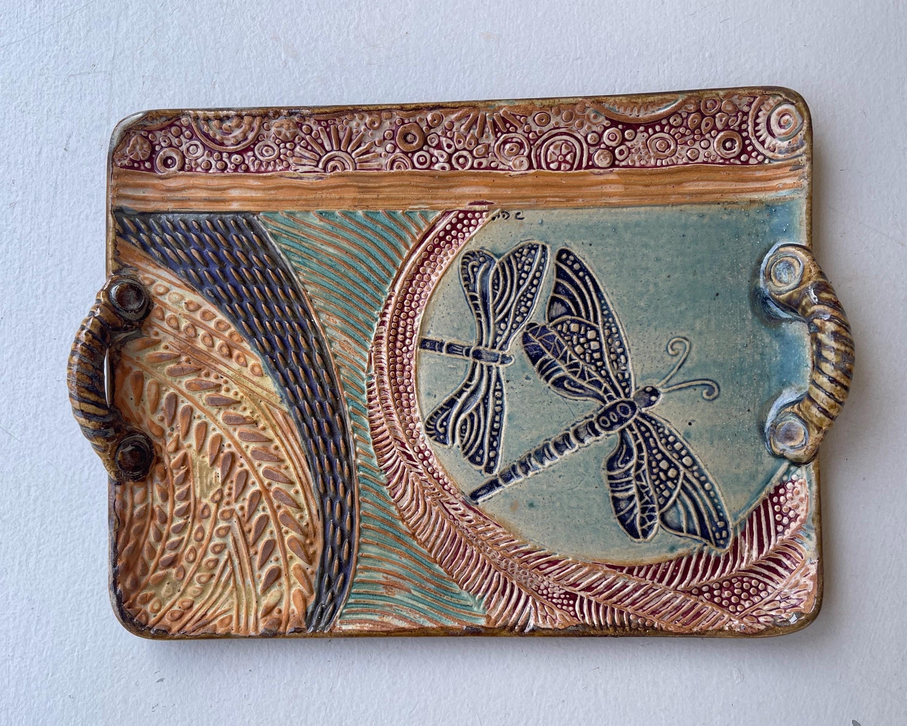 Dragonfly Platter Hand Made Pottery - Etsy