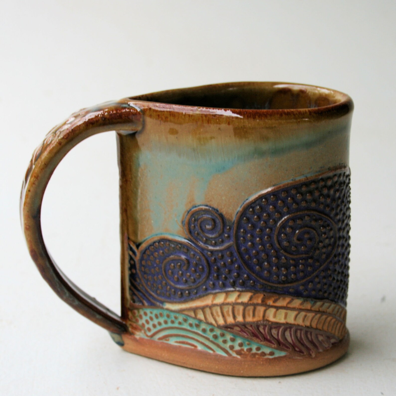 Handmade Octopus Pottery Mug: Artisan Ceramic Coffee Cup - Etsy