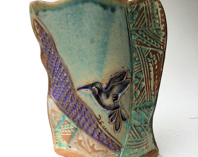 Hummingbird Pottery Flower Vase Hand Made Clay Flower Holder - Etsy