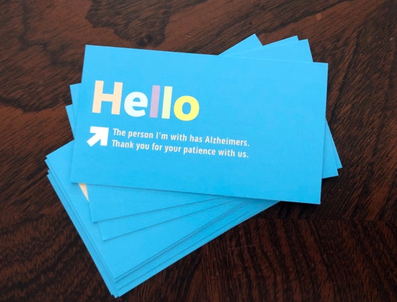 10 Alzheimer's Hello Cards Introduction Cards for People - Etsy