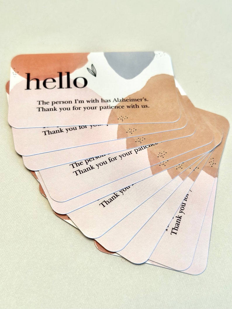 10 Alzheimer's Hello Cards Introduction Cards for People - Etsy