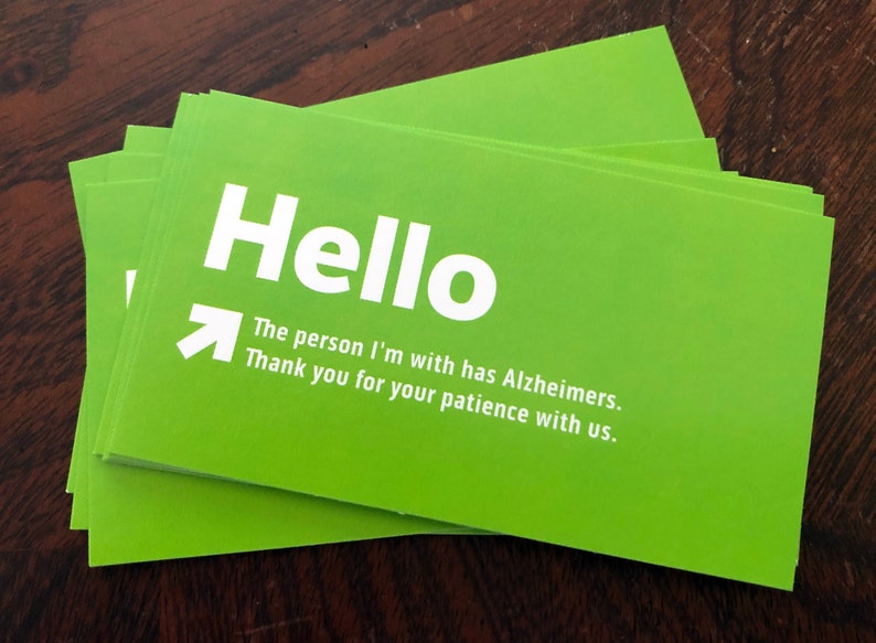 10 Alzheimer's Hello Cards Introduction Cards for People - Etsy
