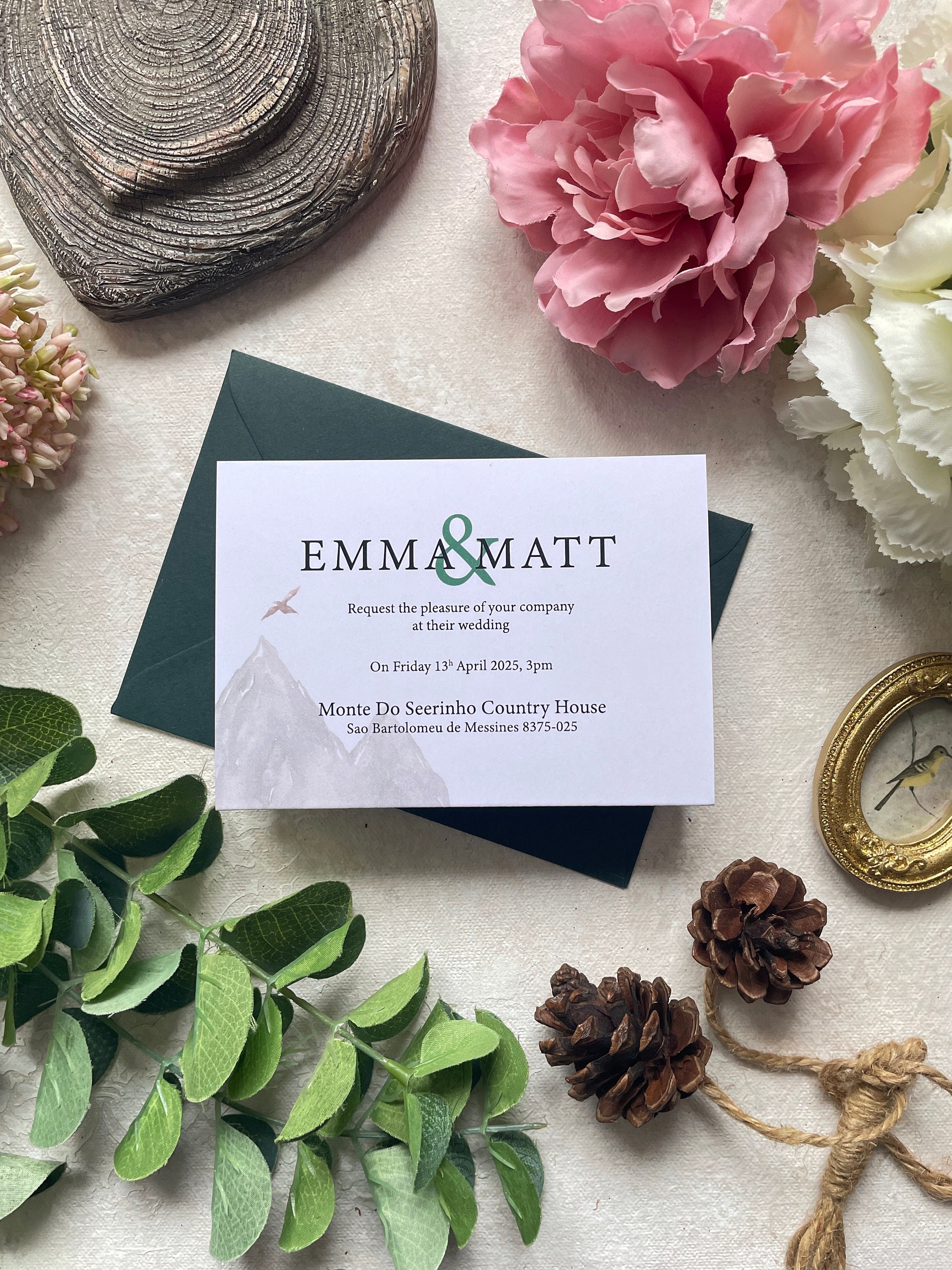 Forest Concertina Wedding Invitation. Forest Mountain Design - Etsy