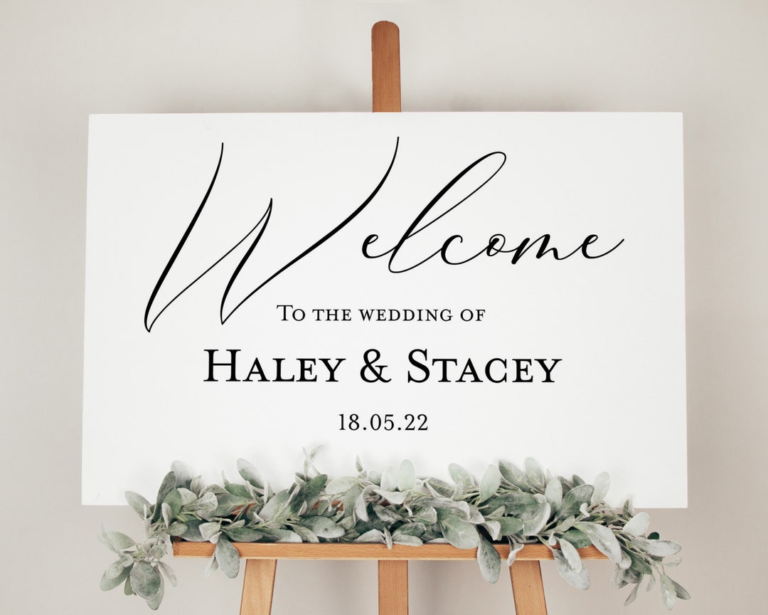 Wedding Welcome Sign. A2/A1 Large Size. Personalised and Professionally ...