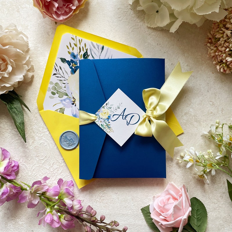 Yellow Wedding Invitation - Etsy