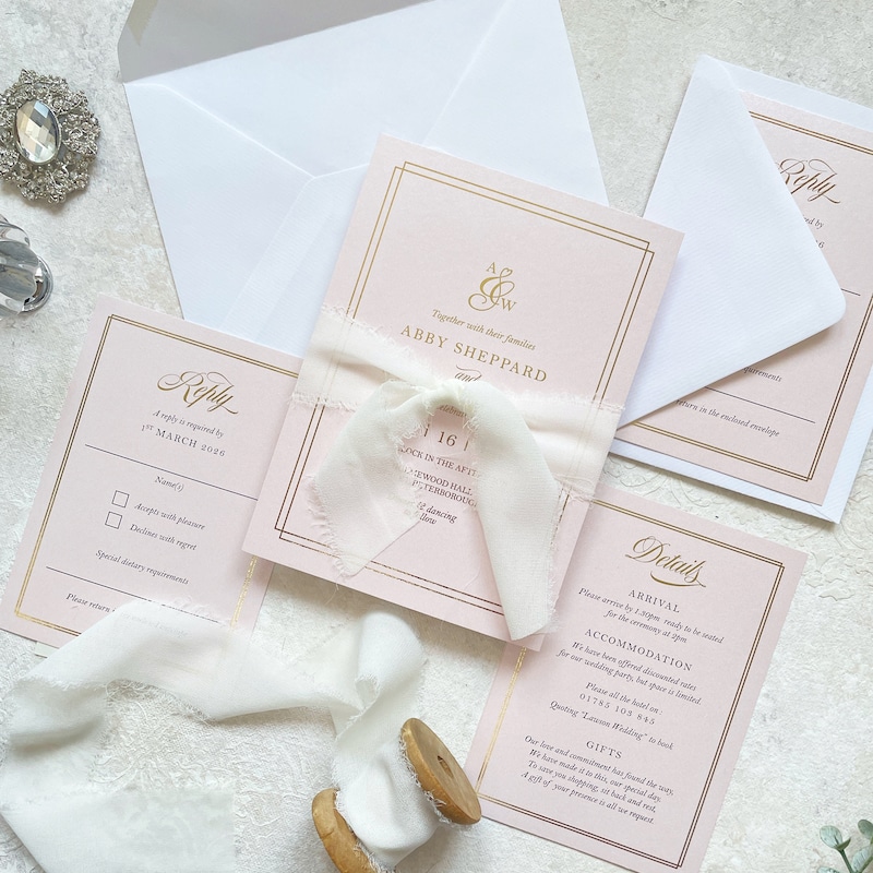 Blush Wedding Invite - Etsy