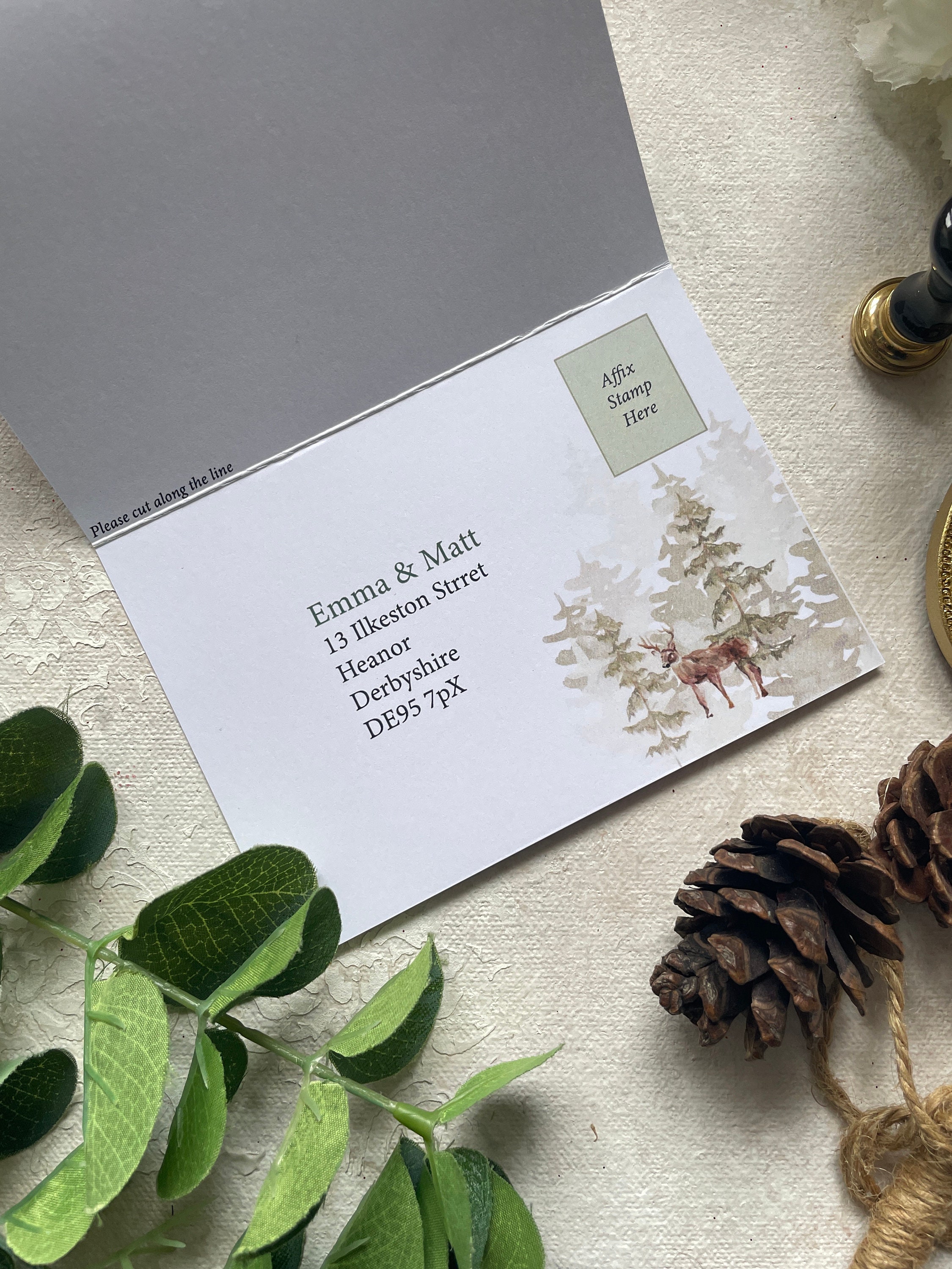 Forest Concertina Wedding Invitation. Forest Mountain Design - Etsy