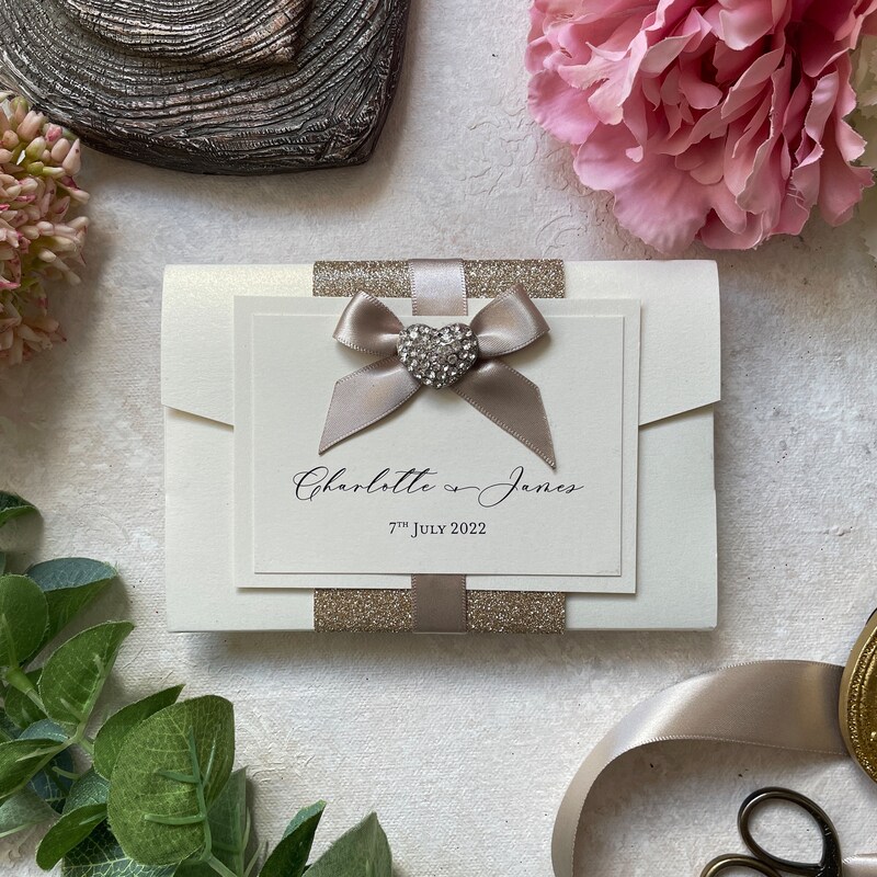 Champagne Wedding Invitation - Etsy