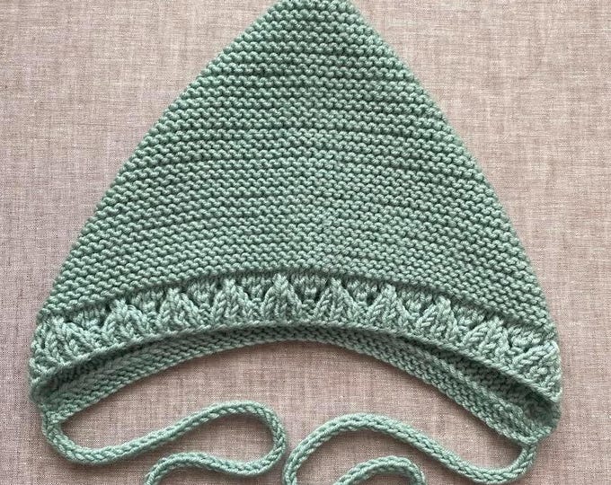 Hand Knit Merino Wool Baby Bonnet: Vintage Style Pixie Hat - Etsy