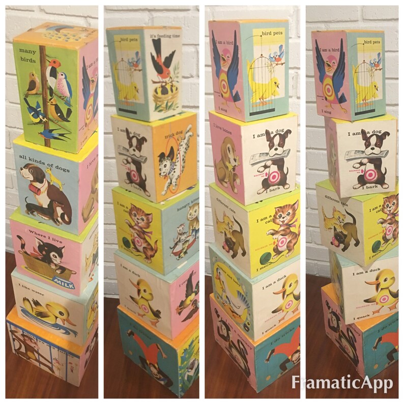 1957 Vintage Stacking / Nesting Boxes With Squeakers - Etsy