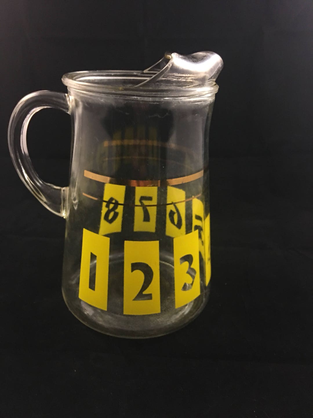 Vintage Drink Pitcher With Numbers - Etsy