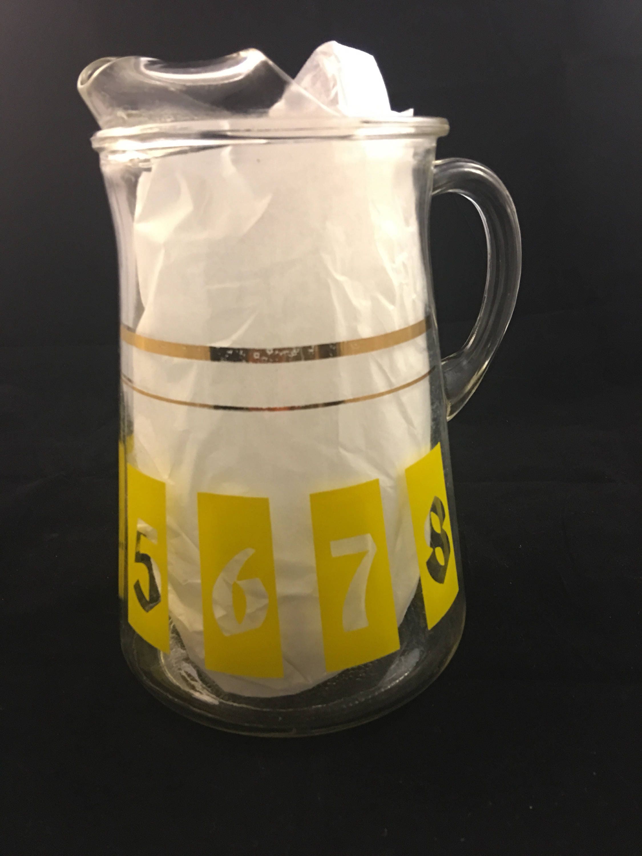 Vintage Drink Pitcher With Numbers - Etsy