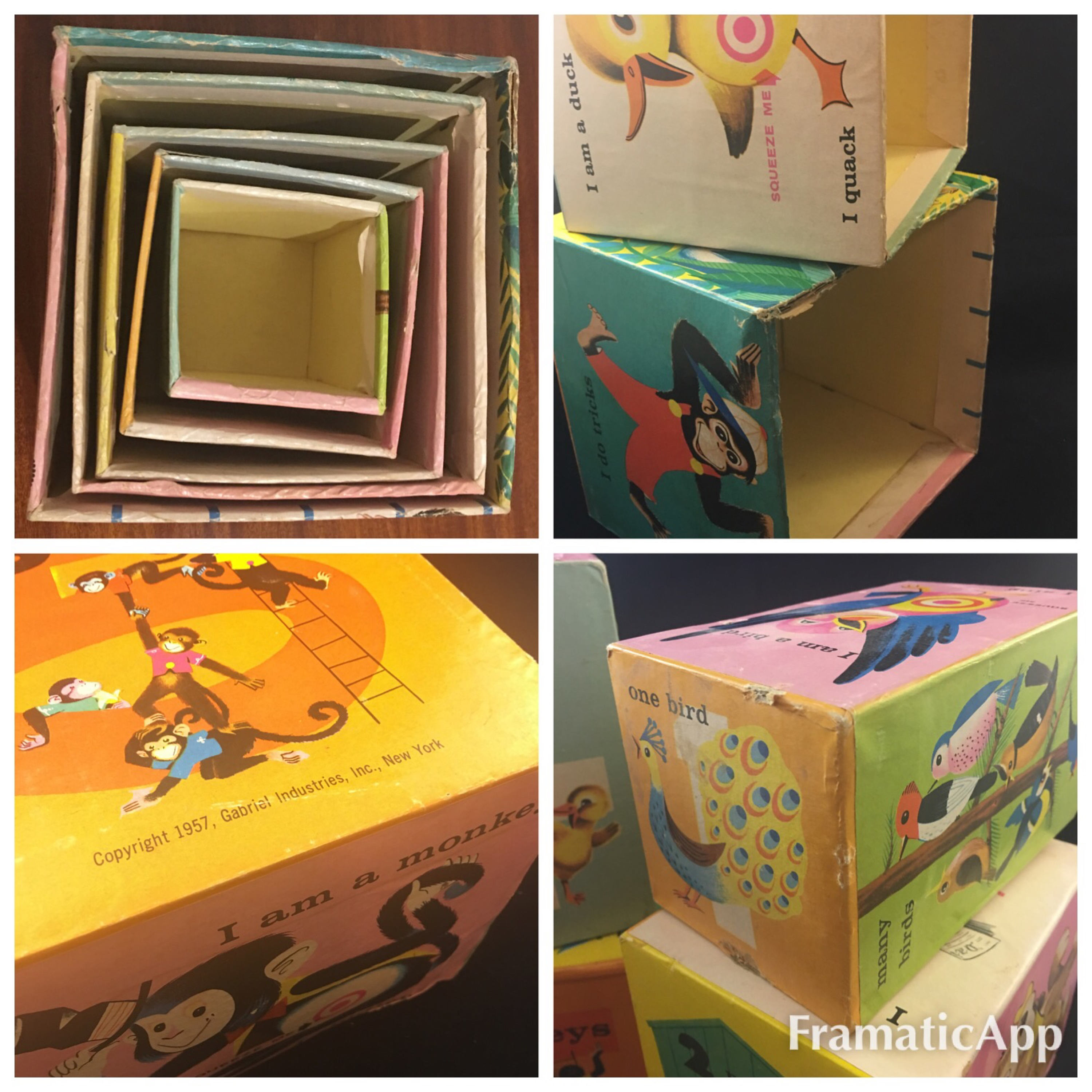 1957 Vintage Stacking / Nesting Boxes With Squeakers - Etsy