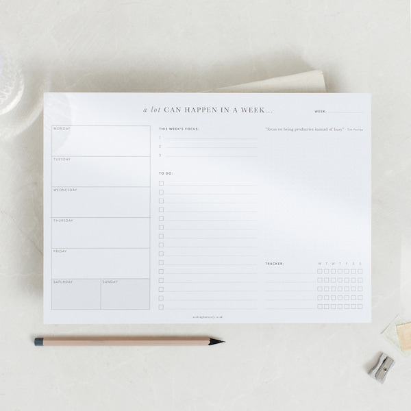 Weekly Planner Pad - Etsy