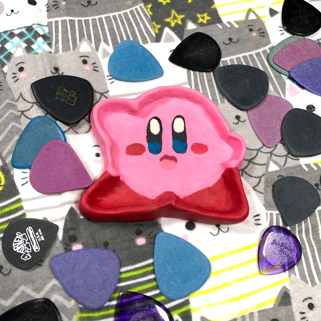 Kirby Storage Tray Candy Dish Guitar Pick Bowl // Handmade Pink Puffy ...