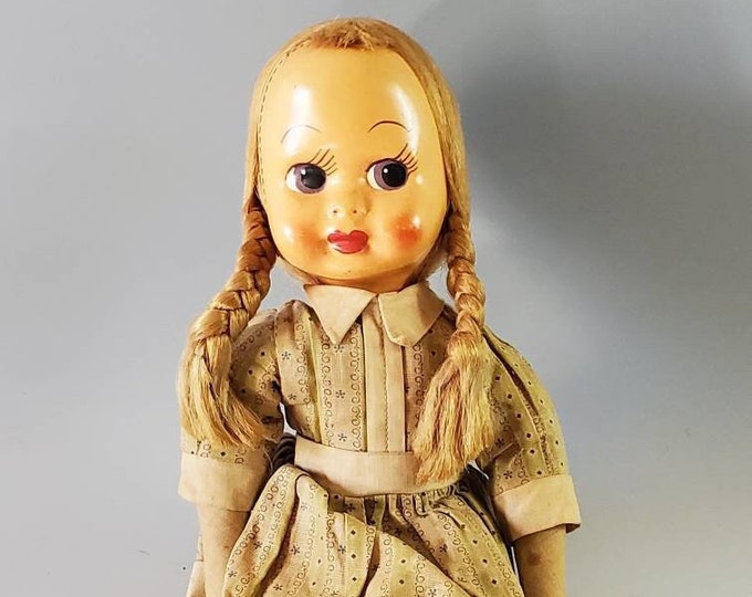 16" Polish Composite Doll Jointed Legs Arms, Blonde Braided Hair, Blue ...
