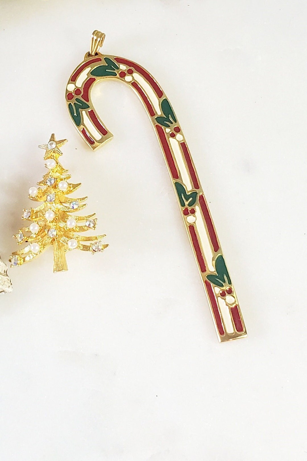 Choice of Christmas Pins or Pendant, Candy Cane Pendant, Christmas Tree ...