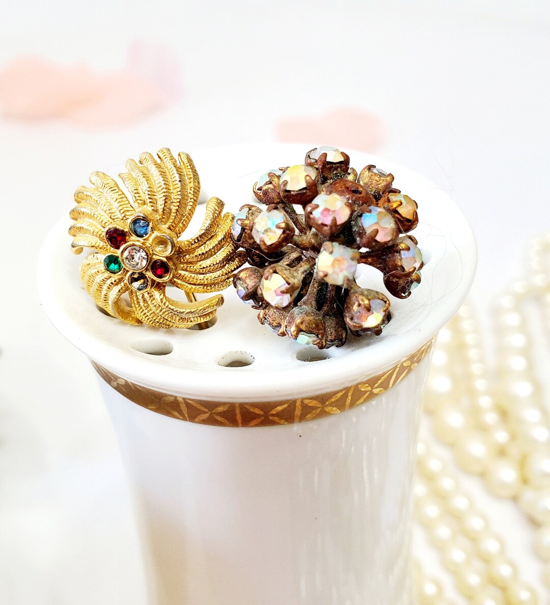 Vintage Hat Pins, Set of 2, Vintage Hat Pins, Midcentury Accessories ...