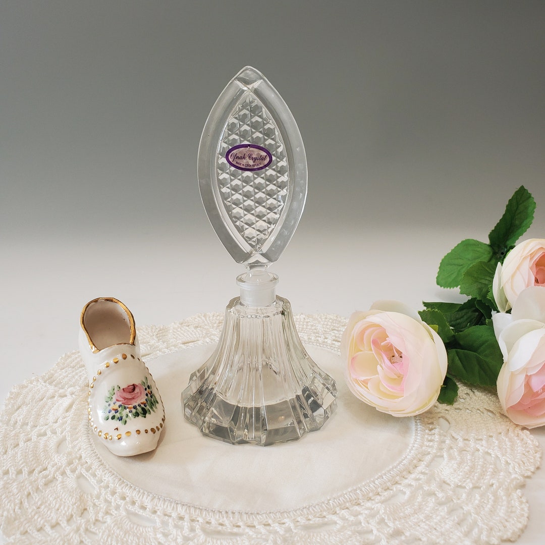 Ofnah Perfume Bottle, Made in Czechoslovakia, Lead Cut Crystal Bottle ...