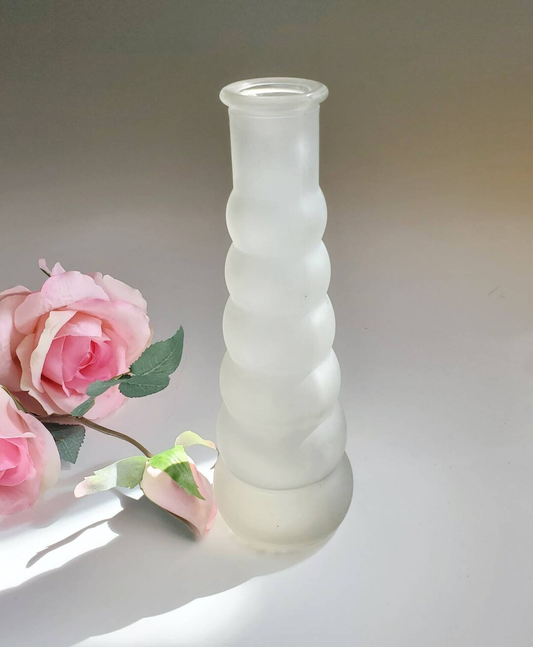 WHITE Frosted Geni Bottle, 9 Inches, Home Office Kitchen Decor, Boho ...