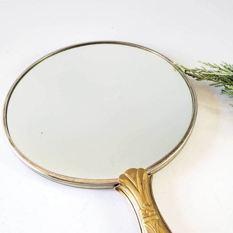 Victorian Hand Mirror W Sterling Plated Brush - Etsy