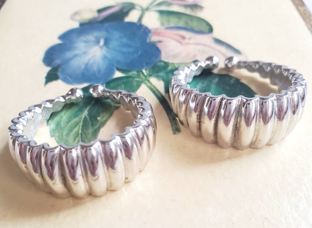 Judith Mccann Earrings Silver Double Ball Hoops Vintage - Etsy