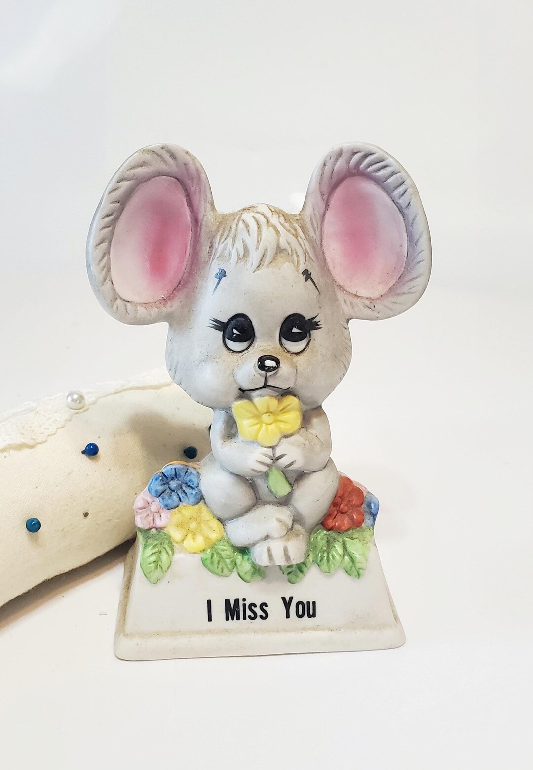 1970s Russ Berrie Figurine, Mouse Statue, I Miss You Figurine, Gift ...