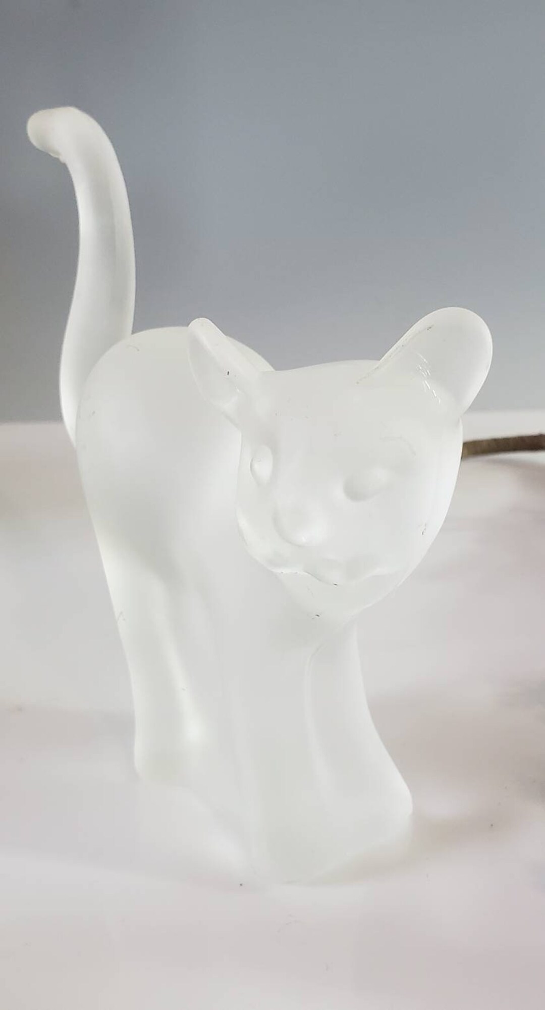 Frosted Glass Cat Figurine, Decor Home Office, Cat Lovers Gift ...