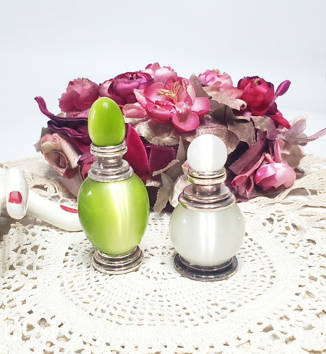 Vintage WHITE Alabaster Perfume Bottle, White Only Available, Buduoir ...